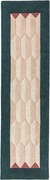 Ručně tkaný vlněný běhoun v přírodní barvě/zelenomodrý 60x230 cm Apex Border Wool – Flair Rugs