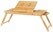 Songmics Stolek na notebook do postele, dřevěný, skládací, šířka 89 cm LLD004