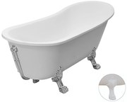 Besco Akrylátová volně stojící vana Olaya 160x68 s přepadem Typ a barva výpustě: bez odpadového sifonu, Barva podpěrných nožek: Bílá