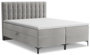 Světle šedá boxspring postel s úložným prostorem 180x200 cm Puhala – Makamii