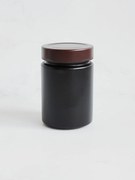 Kořenka skleněná černá TOM 192 ml s hnědým víčkem Twist Off Deep 58 mm