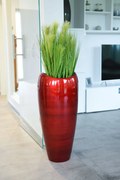 Květináč DELUXE, sklolaminát, výška 81 cm, červeno-černý lesk