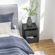 Noční stůl HOMCOM se 2 zásuvkami, skandinávský styl pro ložnici, obývací pokoj, 40 x 35 x 50,5 cm, černý | Aosom