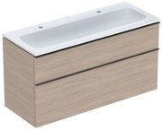 Geberit iCon - Skříňka s dvojumyvadlem, 118x48x63 cm, 2 zásuvky, KeraTect, dub 502.334.JH.1