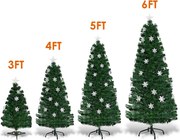 Costway Vánoční stromeček LED 120 cm Umělý vánoční stromek s optickým
