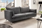 Designová 3-místná pohovka Rocco šedá Cord 195cm