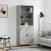 Skříň highboard betonově šedá 69,5x34x180 cm kompozitní dřevo
