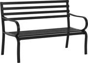 Outsunny zahradní lavička pro 2 osoby s nosností 240 kg - venkovní a vnitřní nábytek 127 x 58 x 82 cm černá | Aosom