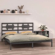 Rám postele šedý masivní dřevo 200 x 200 cm 3105687