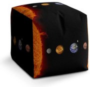 Sablio Taburet Cube Planety a slunce - 40x40x40 cm