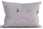 MK Lůžkoviny Bavlněný povlak na polštář Renforcé 50 x 70 cm - Motýlci tmavě šedé