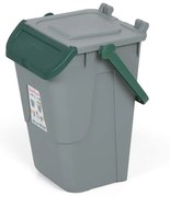 Plastový odpadkový koš na třídění odpadu ECOLOGY II, 35 l, šedá/zelená
