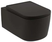 Kludi Resa S - Závěsné WC se sedátkem SoftClose, Rimless, Spiralflush, matná černá 27WCSET39