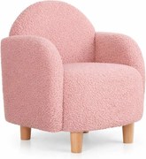 Růžové dětské křesílko z textilie bouclé Moylo – Artie