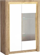 LIVINIO | vitrína L-5 s policemi | 100 cm | V CENĚ LED LIŠTA | ribbeck/bílá lesk