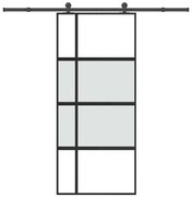 Posuvné dveře s kováním 90x205 cm tvrzeného sklo a hliník 3333035