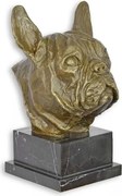 Bronzová socha - Francouzský buldok - busta