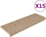 Samolepící nášlapy na schody vzhled sisal 15 ks 65x21x4 cm 326891