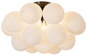 Chytré stropní svítidlo černé s opálovým sklem 4-světla vč. Zigbee G9 - Uvas