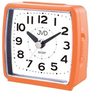 JVD Oranžový tichý ručkový budík s LED osvětlením s plynulým chodem JVD SRP7602.2