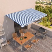 Automatická zatahovací markýza 500 x 350 cm modrobílá 3069026