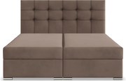 Manželská postel ELDA Velvet 140×200 cm hnědá