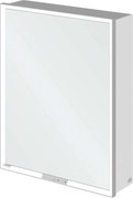 Villeroy & Boch My View+ - Zrcadlová skříňka s LED osvětlením 60x75x17 cm, 1 dvířka, panty vpravo, Brilliant White/šedá A4816RVE