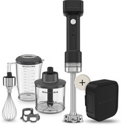 KitchenAid Bezdrátový tyčový mixér GO s příslušenstvím a baterií, 5KHBRV75BM, černá mat  5KHBRV75BM