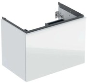 Geberit Acanto - Umyvadlová skříňka, 74x54x48 cm, 1 zásuvka, sklo/bílá 503.004.01.2