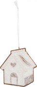 Závěsná dekorace zasněžená perníková chaloupka Frosted Ginger - 9*1*10 cm