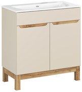 Comad Koupelnová skříňka s keramickým umyvadlem Bali Cashmere 80 cm - kašmír