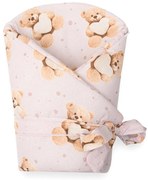 Dětská zavinovačka New Baby Love Teddy bear 80x80 cm pink