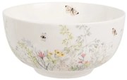 Bílá porcelánová miska na polévku s lučními květinami a motýlky Wildflower Fields – 500 ml