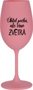 ÚKLID POČKÁ, ALE VÍNO ZVĚTRÁ - růžová sklenice na víno 350 ml