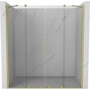 Mexen Velar Duo, posuvné dveře do otvoru 170x200 cm, 8mm čiré sklo, zlatá matná, 871-170-000-02-55