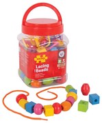 Bigjigs Toys navlékací korálky v dóze