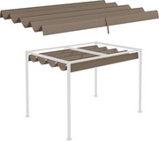 Náhradní střecha Outsunny pro pergolu 2,85 x 2 m, voděodolná skládací vlna se štěrbinami pro odvod deště, UV ochrana 30+, zimní stínění do zahrady, na