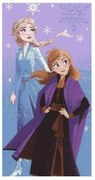 Setino Plážová osuška 70x140 Frozen Anna a Elsa fialová bavlna 320g/m2 S24