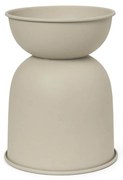 Ferm Living Kovový květináč Hourglass Cashmere Extra Small, béžová barva, kov