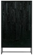 Černá skříňka z jasanového dřeva 85x149 cm Silas – WOOOD