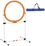 Výcvikový set PawHut pro psy skákací kruh agility přenosný PE bílý oranžový 74,5x66x91cm pro efektivní výcvik psů | Aosom.de