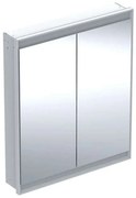 Geberit ONE - Zrcadlová skříňka s LED osvětlením, 75x90x15 cm, 2 dvířka, vestavná, bílá 505.802.00.2