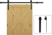 Sada posuvných kapesních dveří HOMCOM pozinkovaný systém s maximální šířkou dveří 0,9 m a maximálním zatížením 20 kg z černé oceli | Aosom