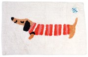 Červeno-bílá koupelnová předložka 83x52,5 cm Sausage Dog – Rex London