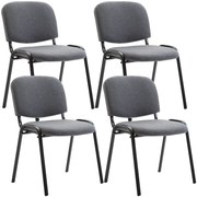 4x Stohovatelná konferenční židle Ken látka - Šedá