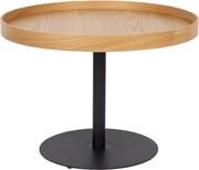 Kulatý konferenční stolek s deskou v dubovém dekoru v přírodní barvě ø 56 cm Yuri M – White Label