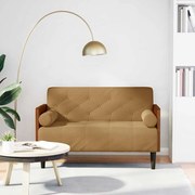 Pohovka Loveseat s podhlavníkem, hnědá, 110 cm, samet