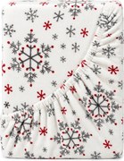 4Home Vánoční prostěradlo mikroflanel Snowflakes, 160 x 200 cm