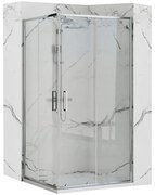 Obdélníkový sprchový kout REA PUNTO 80x100 cm, chrom/transparent - bez vaničky