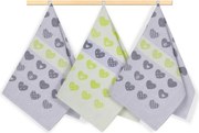Bellatex Kuchyňské utěrky sada 3 kusů 50x70 cm Srdce Šedá,Zelená